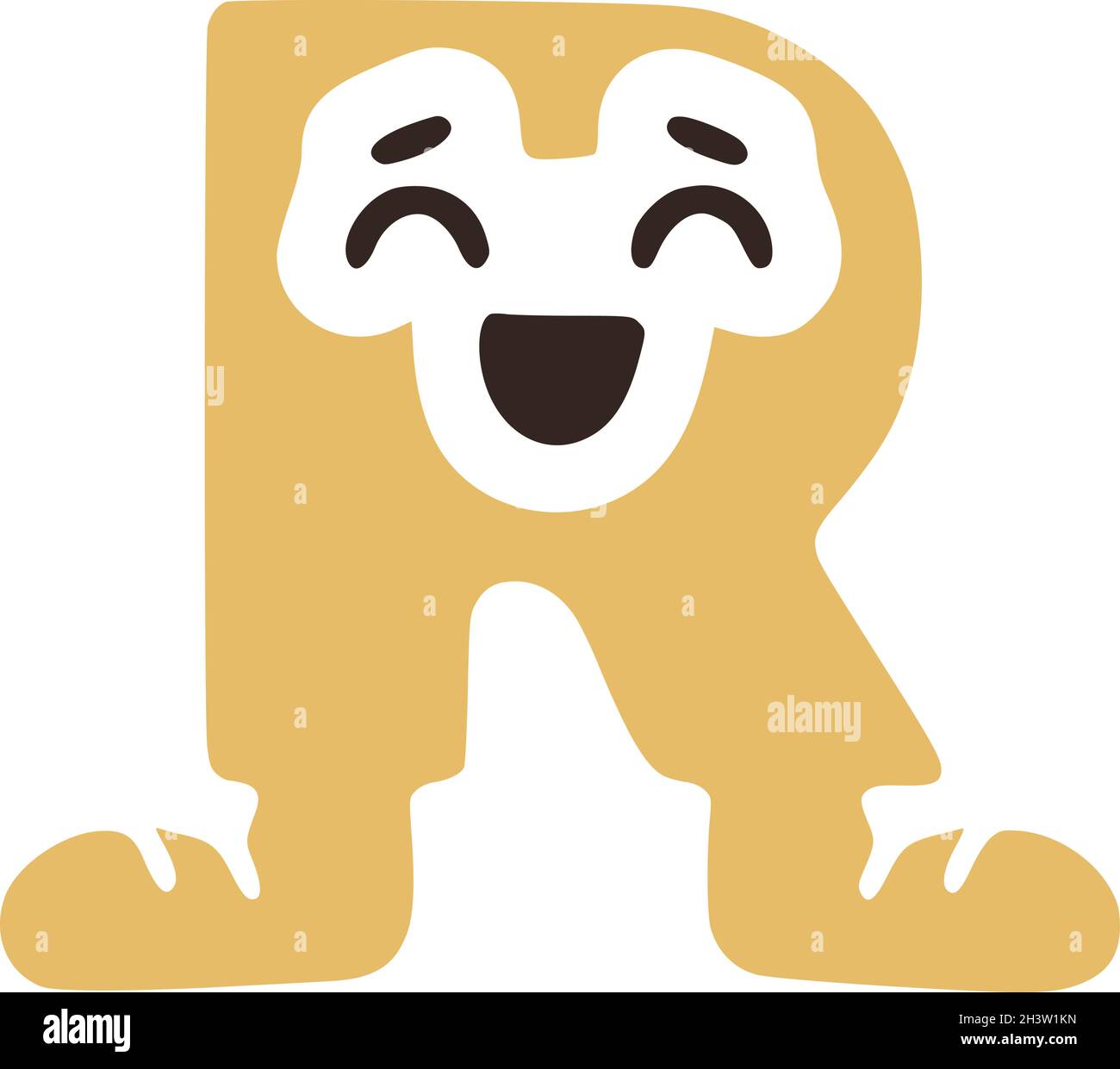 Letter r funny character in sneakers isolated on white background Stock ...