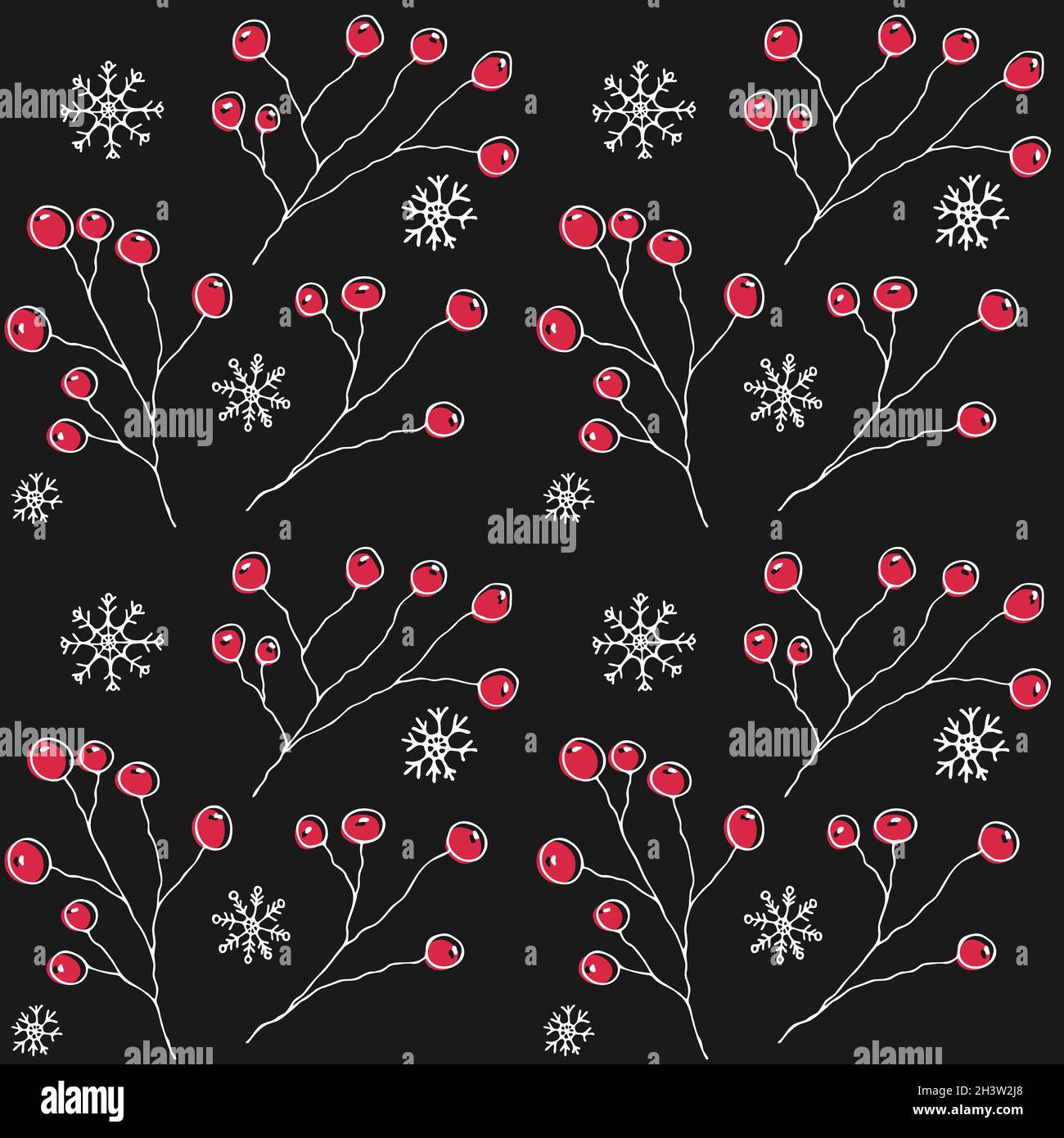 Black and white holly pattern hi-res stock photography and images - Alamy