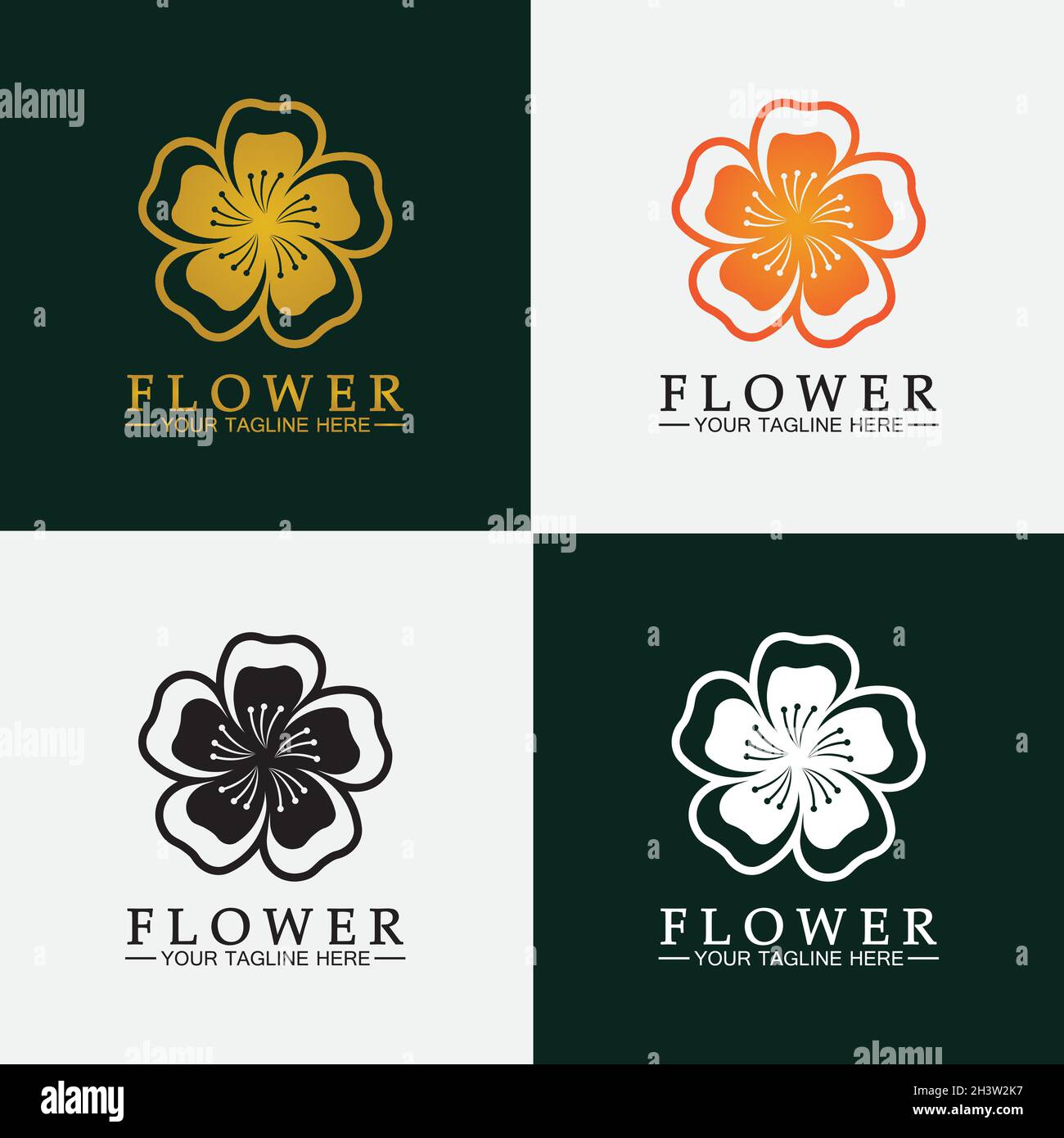 Flower logo vector illustration design template Stock Vector Image ...