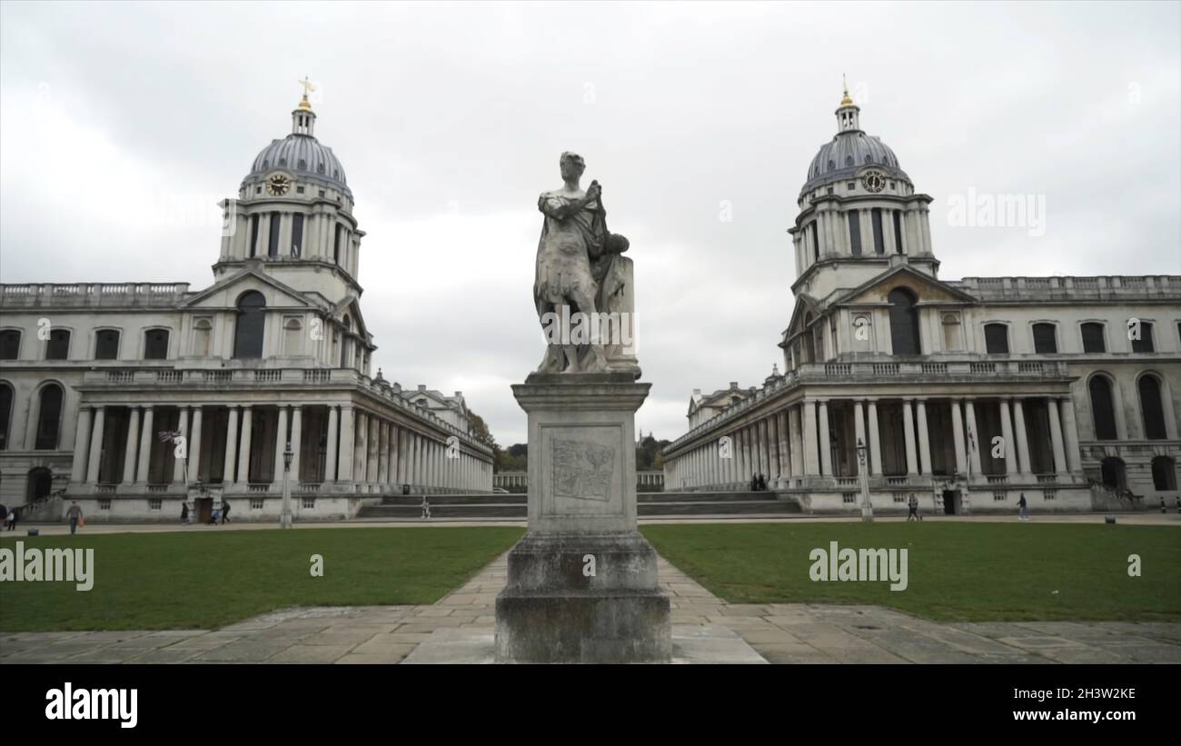 Close-up of Roman Gladiator statue standing in front of the two similar ...