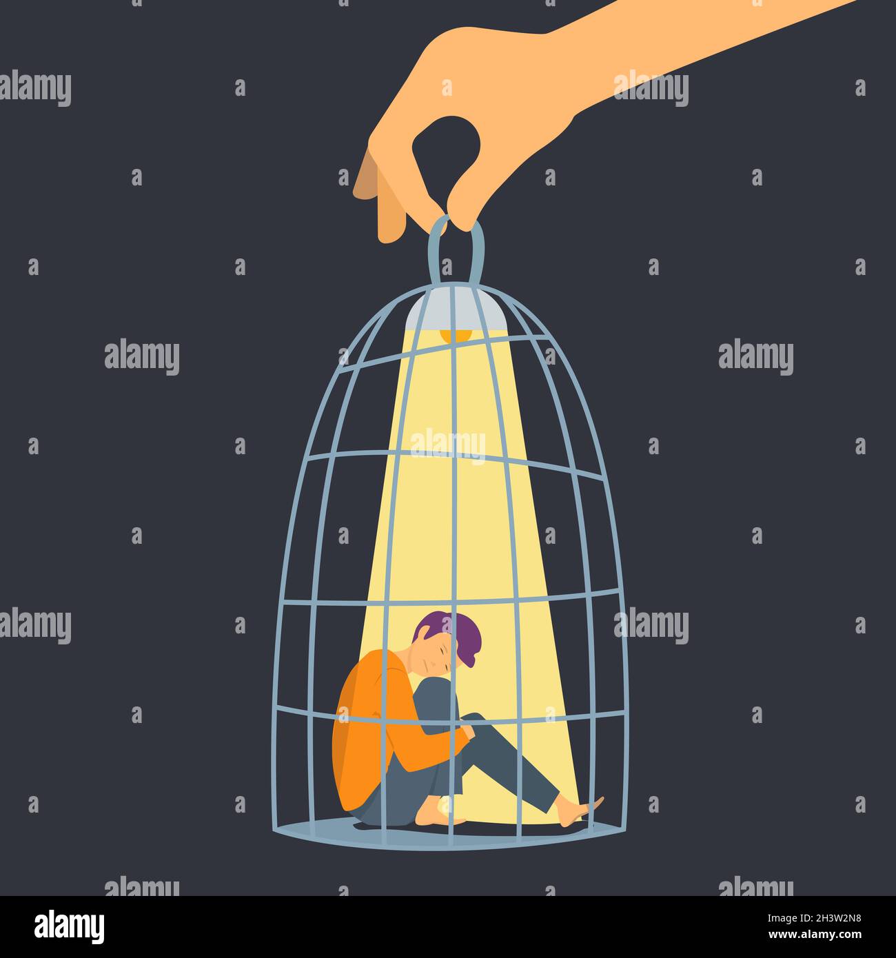 Caged person Stock Vector Images - Alamy