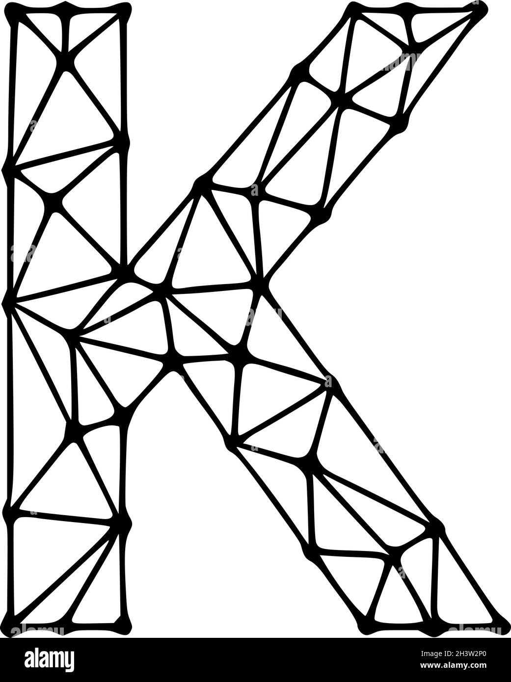 Letter k polygonal symbol, clip art isolated on white background Stock ...