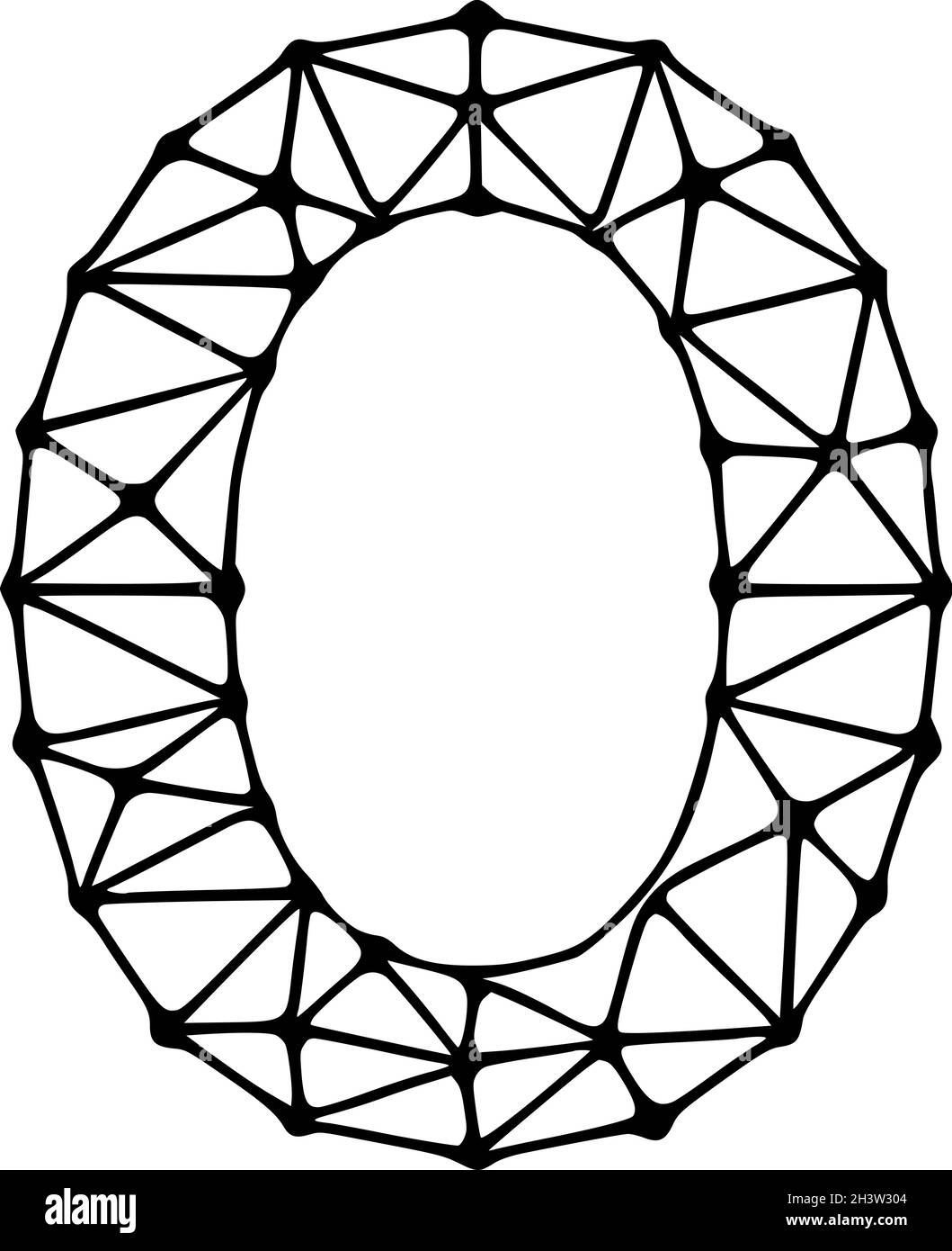 Letter o polygonal symbol, clip art isolated on white background Stock ...