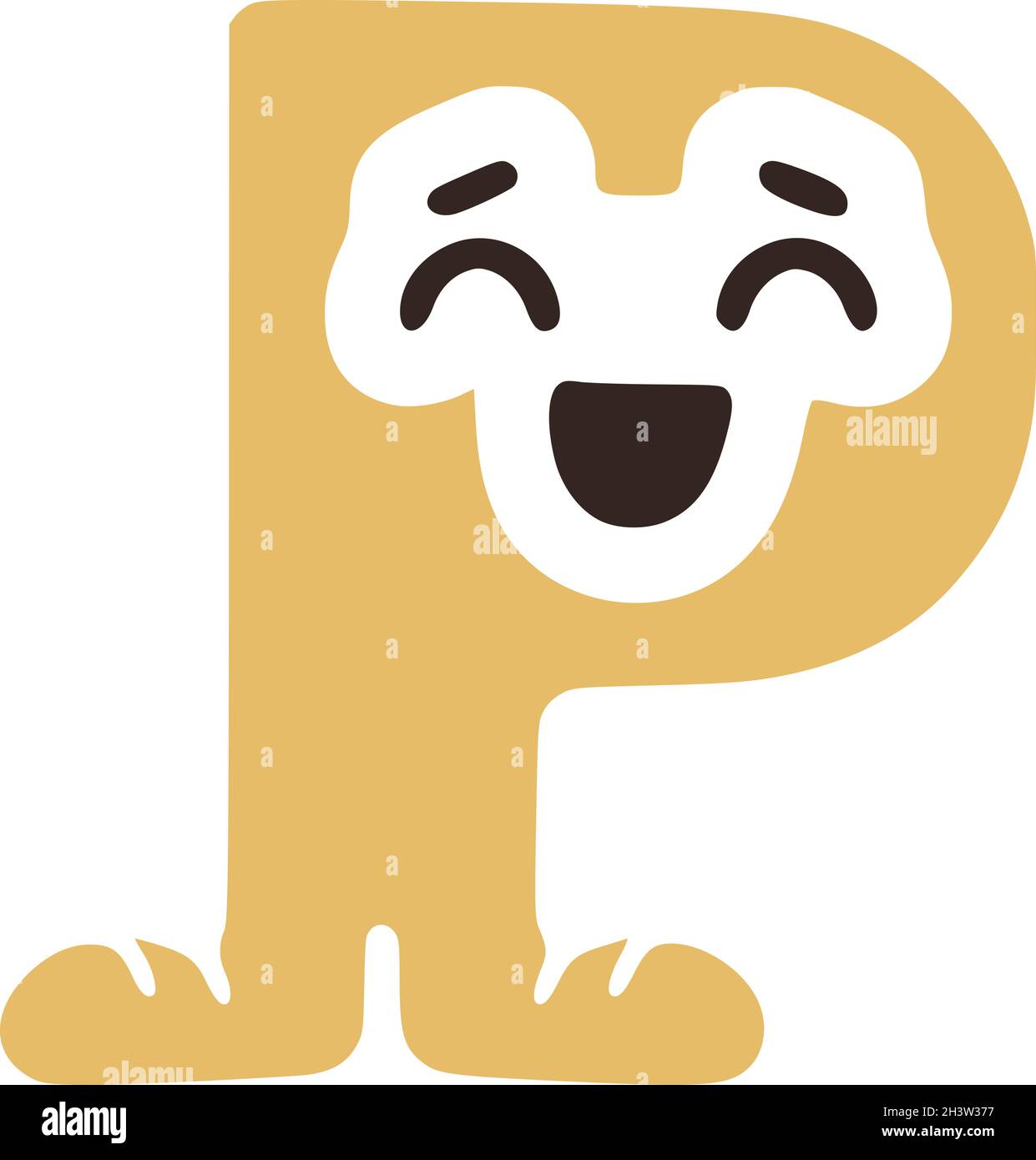 Letter p funny character in sneakers isolated on white background Stock ...