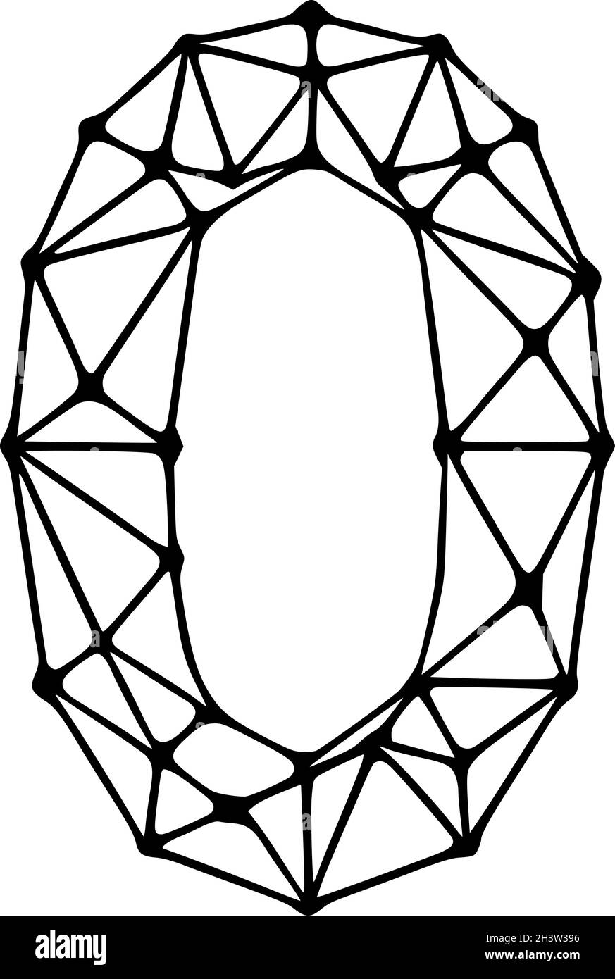 Number 0 polygonal symbol, clip art isolated on white background Stock ...