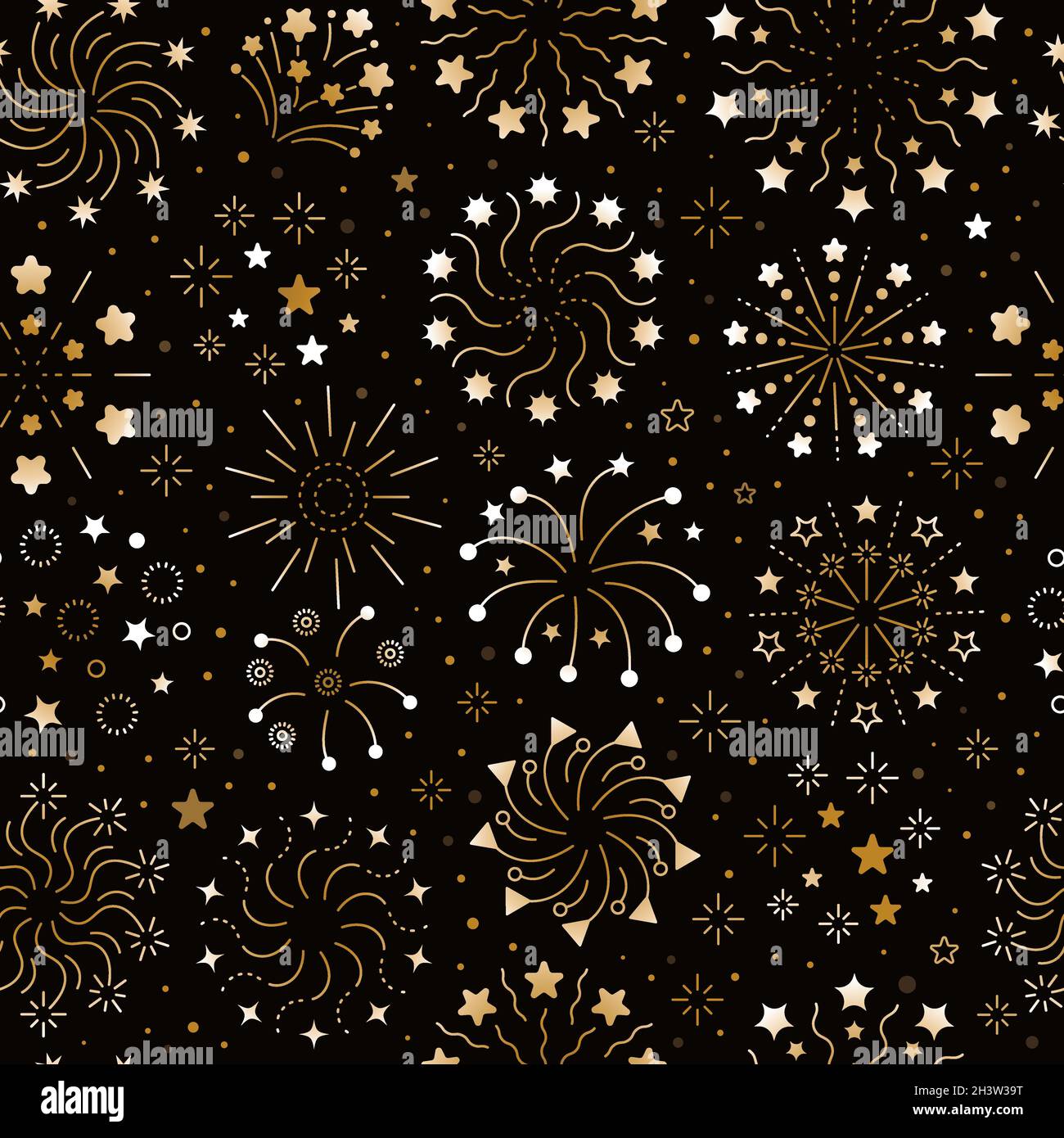 Fireworks pattern. Festival sparks celebration textile design template ...