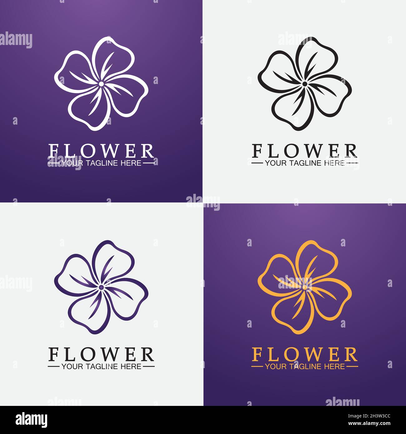 Flower logo vector illustration design template Stock Vector Image ...