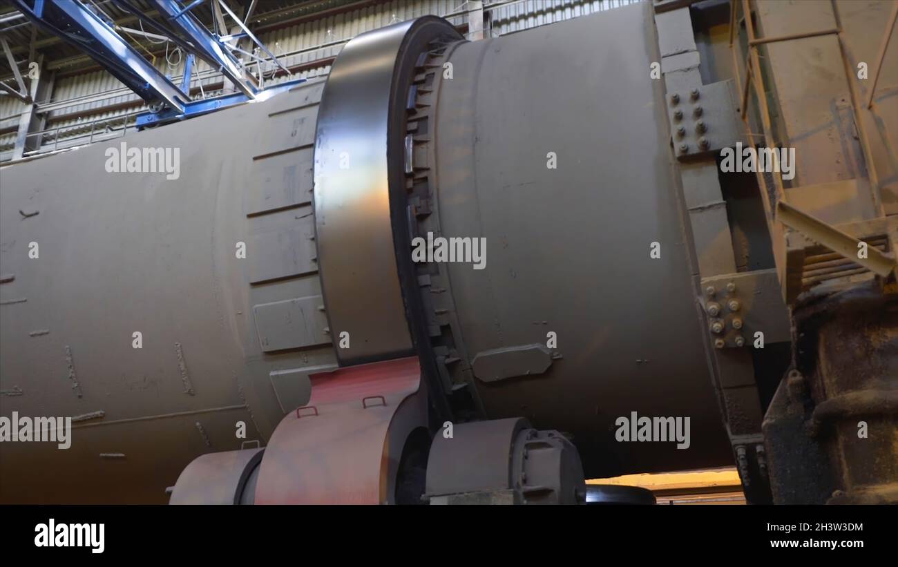Rotating tank at factory. Stock footage. Huge rotating tank at ...