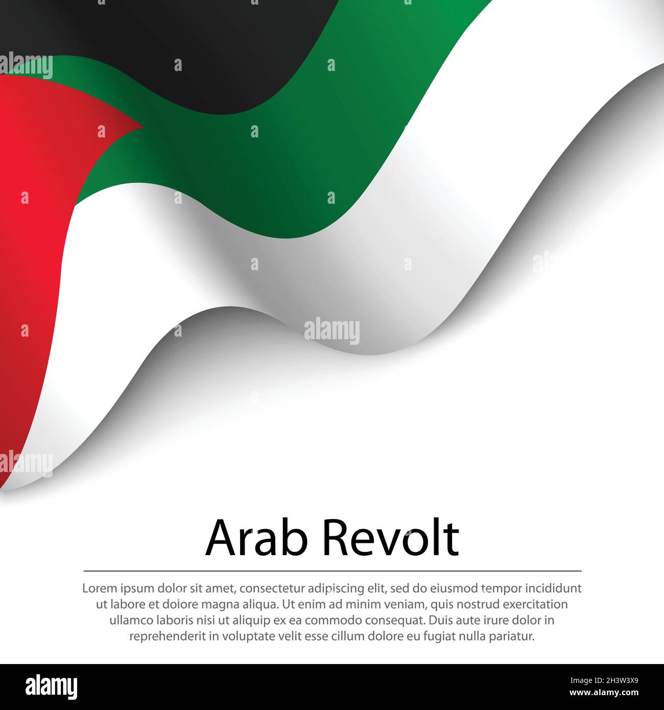Waving flag of Arab Revolt on white background. Banner or ribbon vector ...