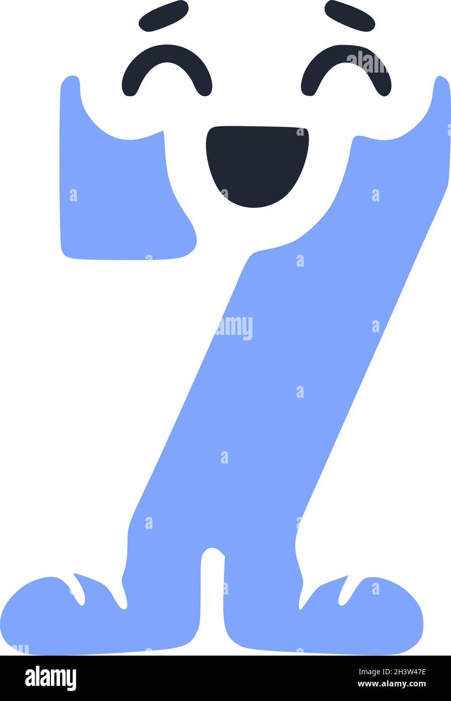 Number 7 funny character in sneakers isolated on white background Stock ...