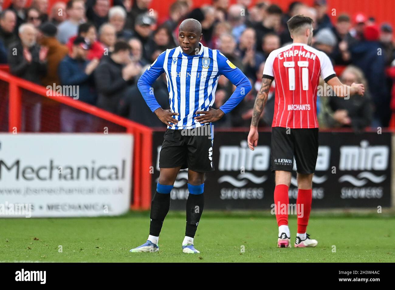 A dejected Dennis Adeniran #8 of Sheffield Wednesday and the draw the ...