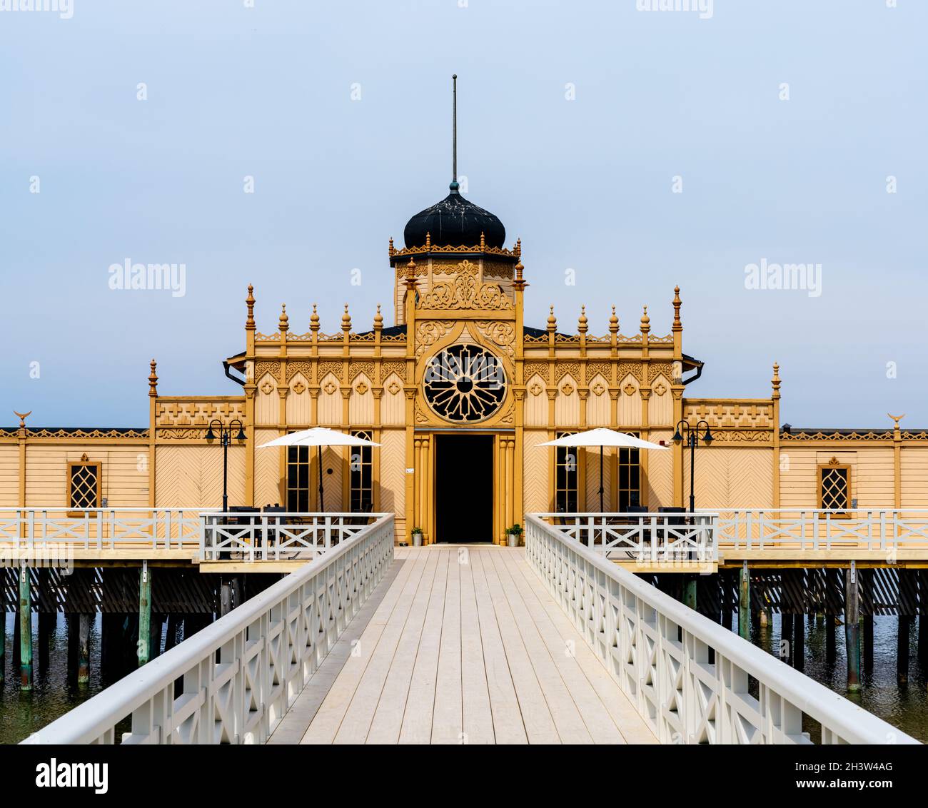 Detail view of the historic bath house in Varberg Stock Photo - Alamy