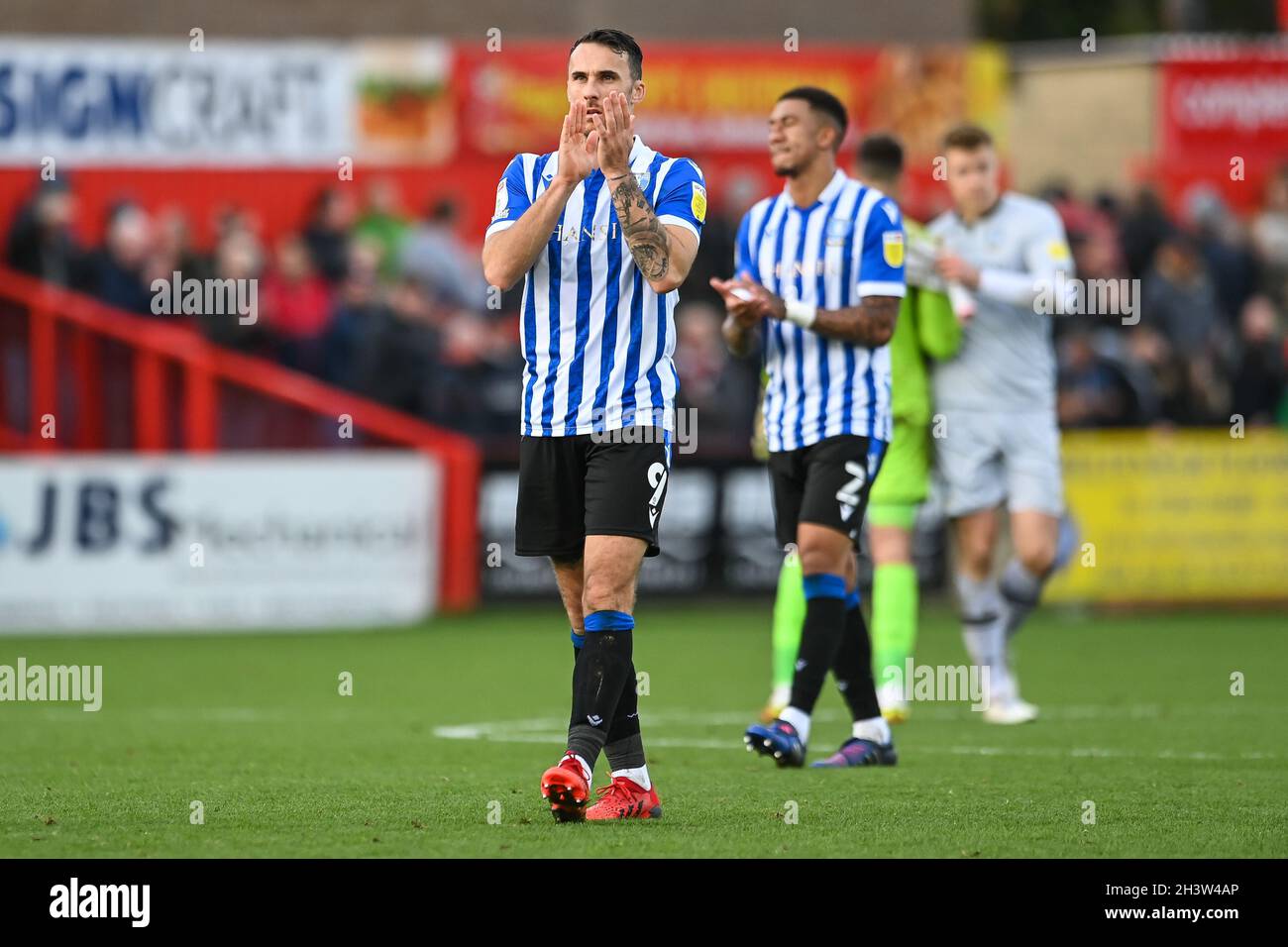 Lee Gregory #9 of Sheffield Wednesday leads the applause for the ...