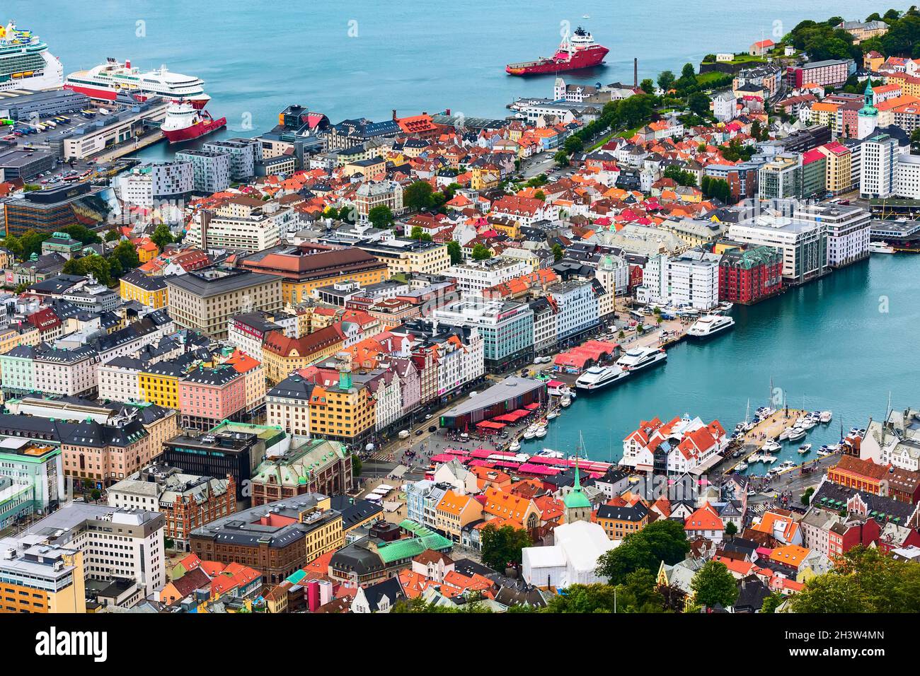 Bergen, Norway view with colorful houses Stock Photo - Alamy