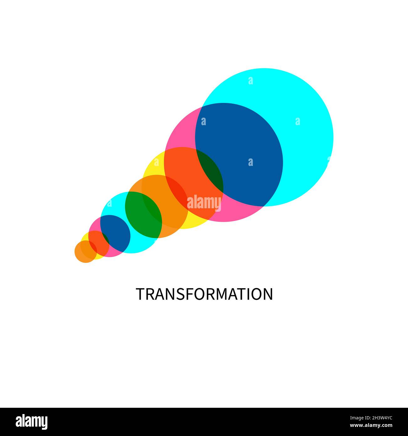 Transformation logo. Growth, development icon. Coaching symbol. Geometric abstract sign of ...