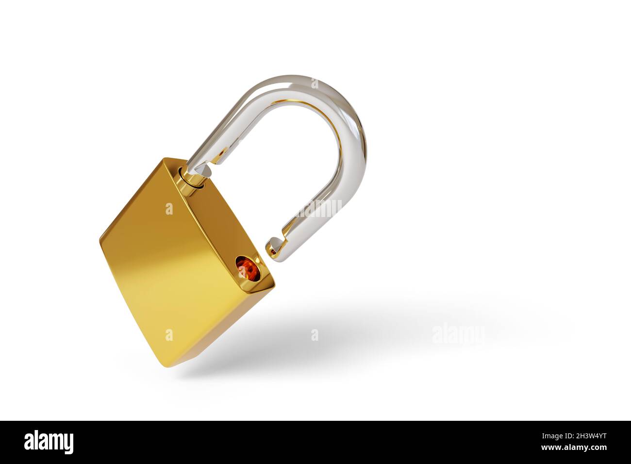 Open padlock isolated on white background. 3d illustration Stock Photo ...