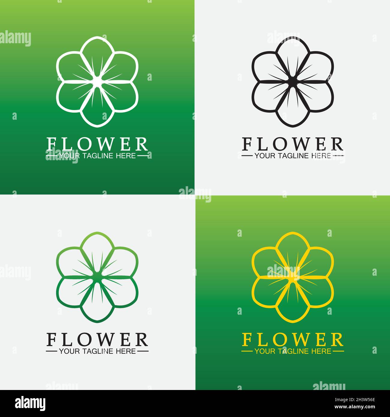 Flower logo vector illustration design template Stock Vector Image ...