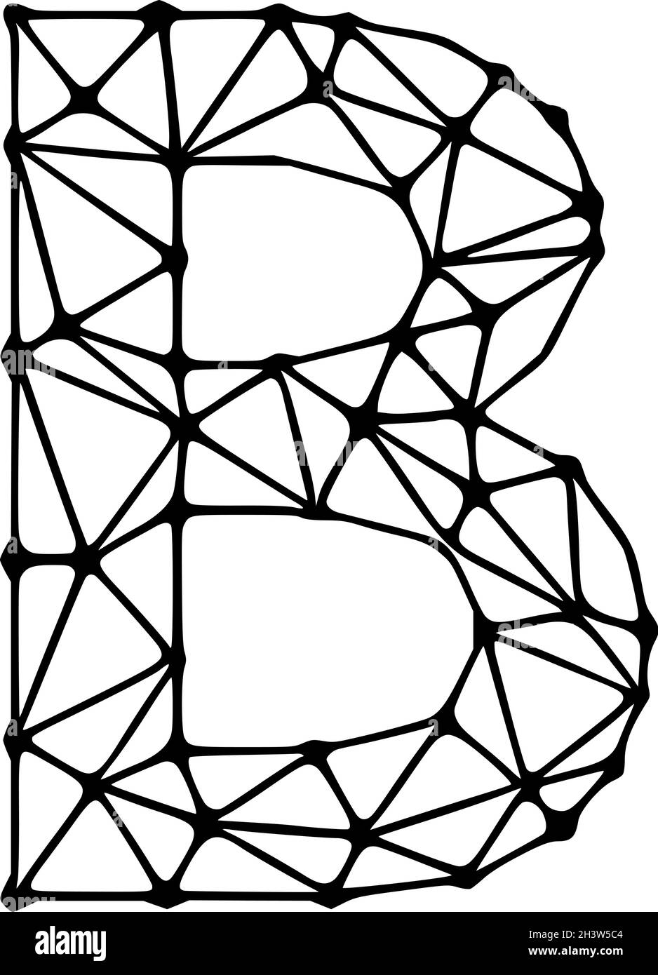 Letter b polygonal symbol, clip art isolated on white background Stock ...