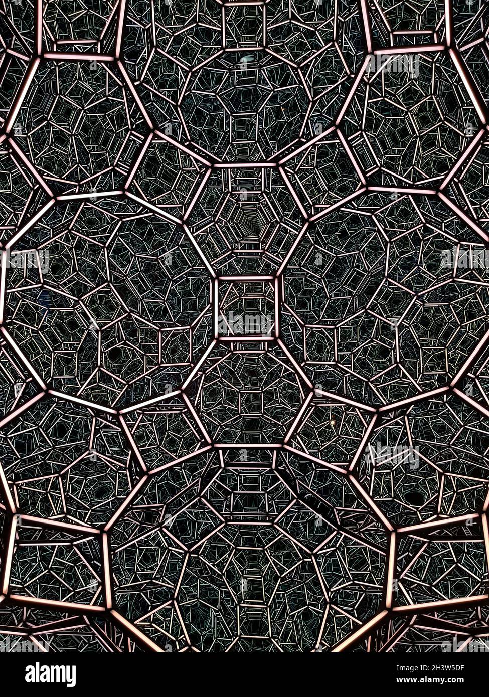 The view looking inside the "80 Great Rhombicosidodecahedron" by artist ...