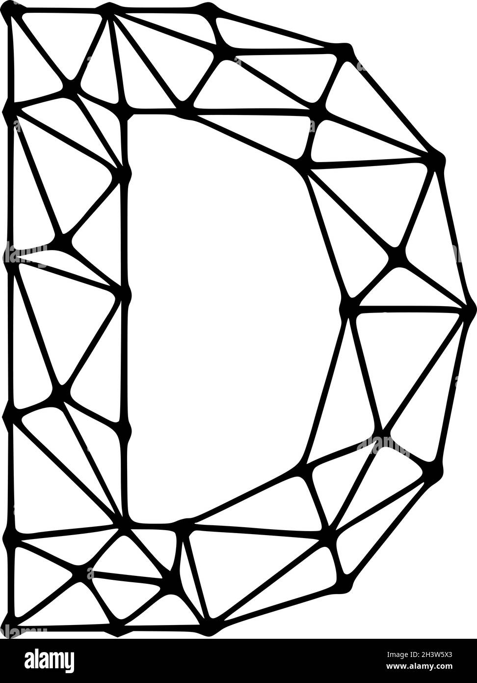 Letter d polygonal symbol, clip art isolated on white background Stock ...