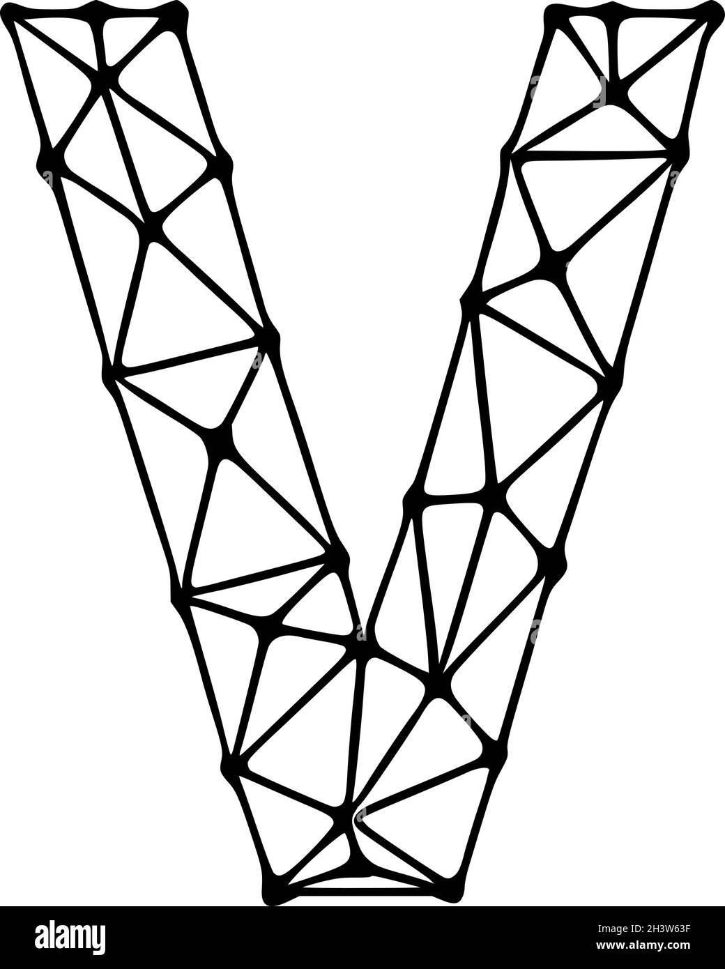 Letter v polygonal symbol, clip art isolated on white background Stock ...