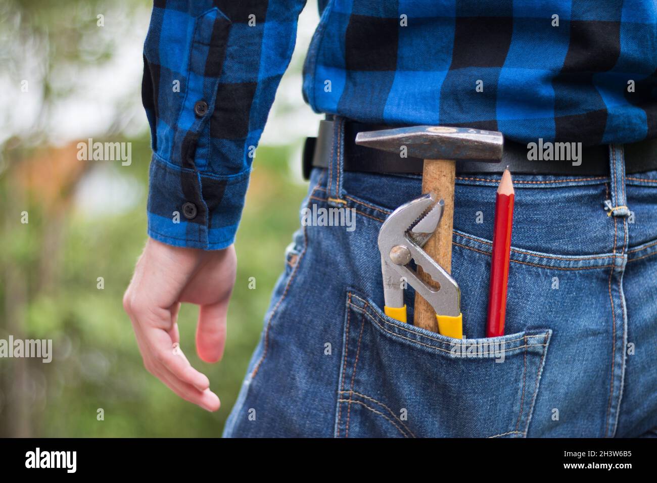 Builder tools pocket hi-res stock photography and images - Alamy