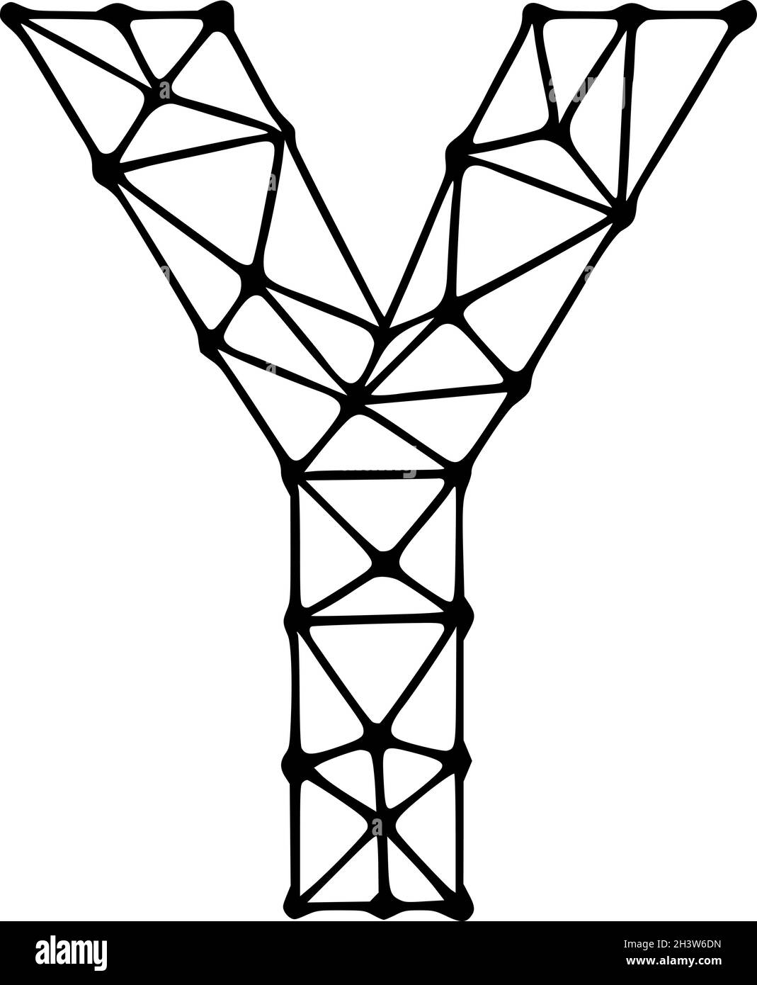 Letter y polygonal symbol, clip art isolated on white background Stock ...