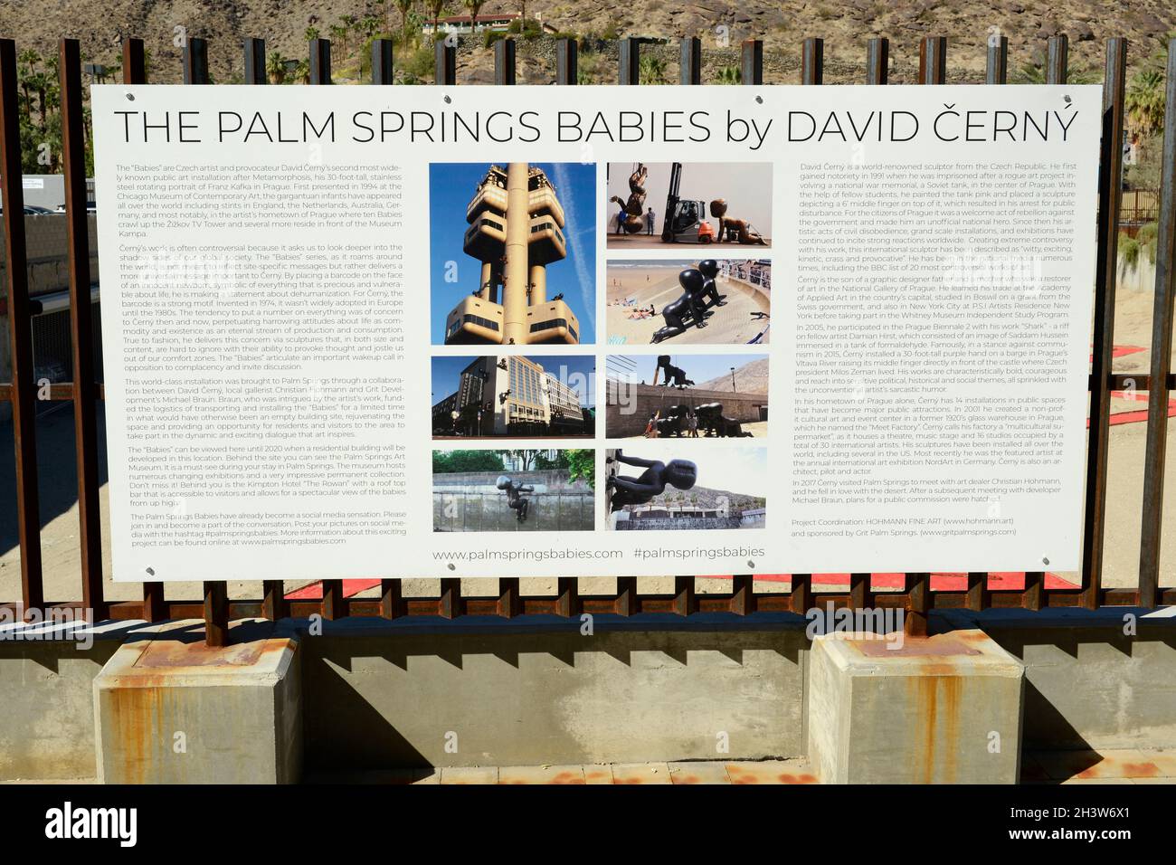 Caption board giving information on the display of art called Palm ...