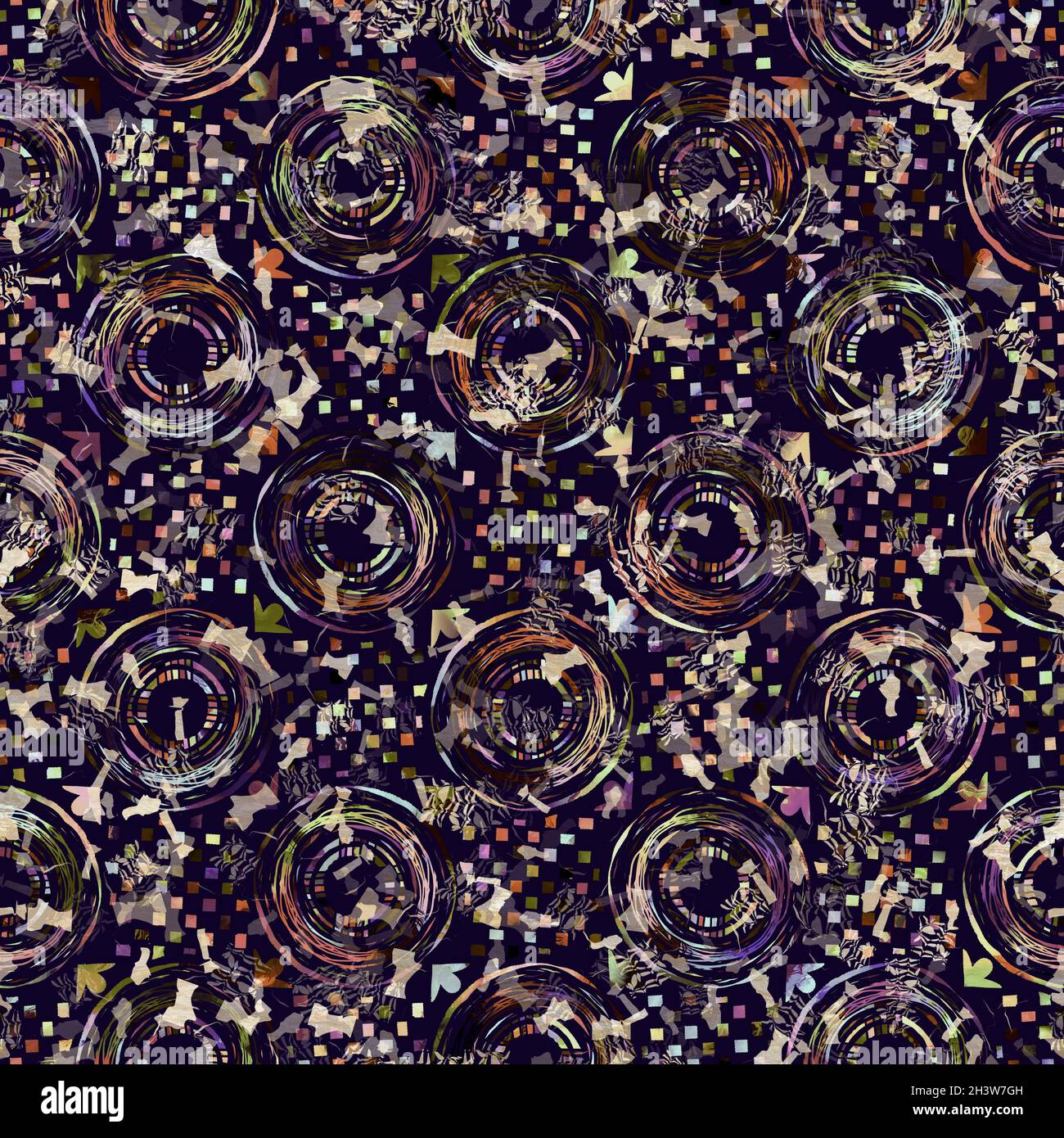 Exotic multicoloured boho geometric camouflage scatter print. Seamless ...