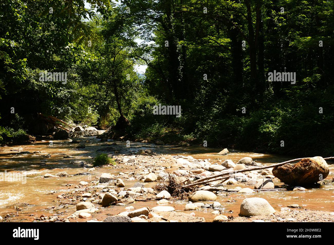 River as it passes through the region of La Selva in Girona, Catalunya ...