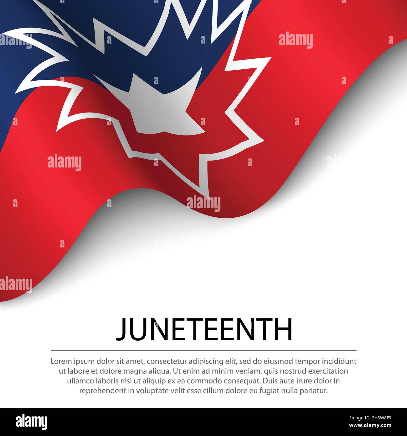 Waving flag of Juneteenth on white background. Banner or ribbon vector ...