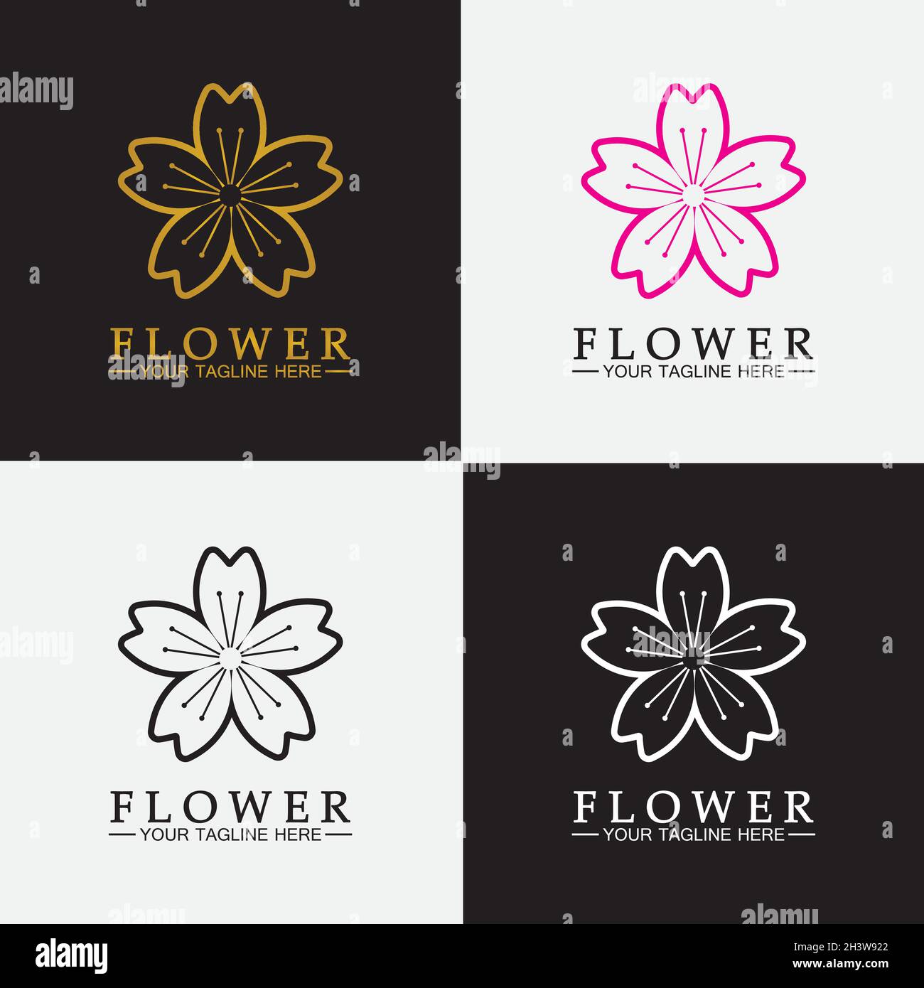 Flower logo vector illustration design template Stock Vector Image ...