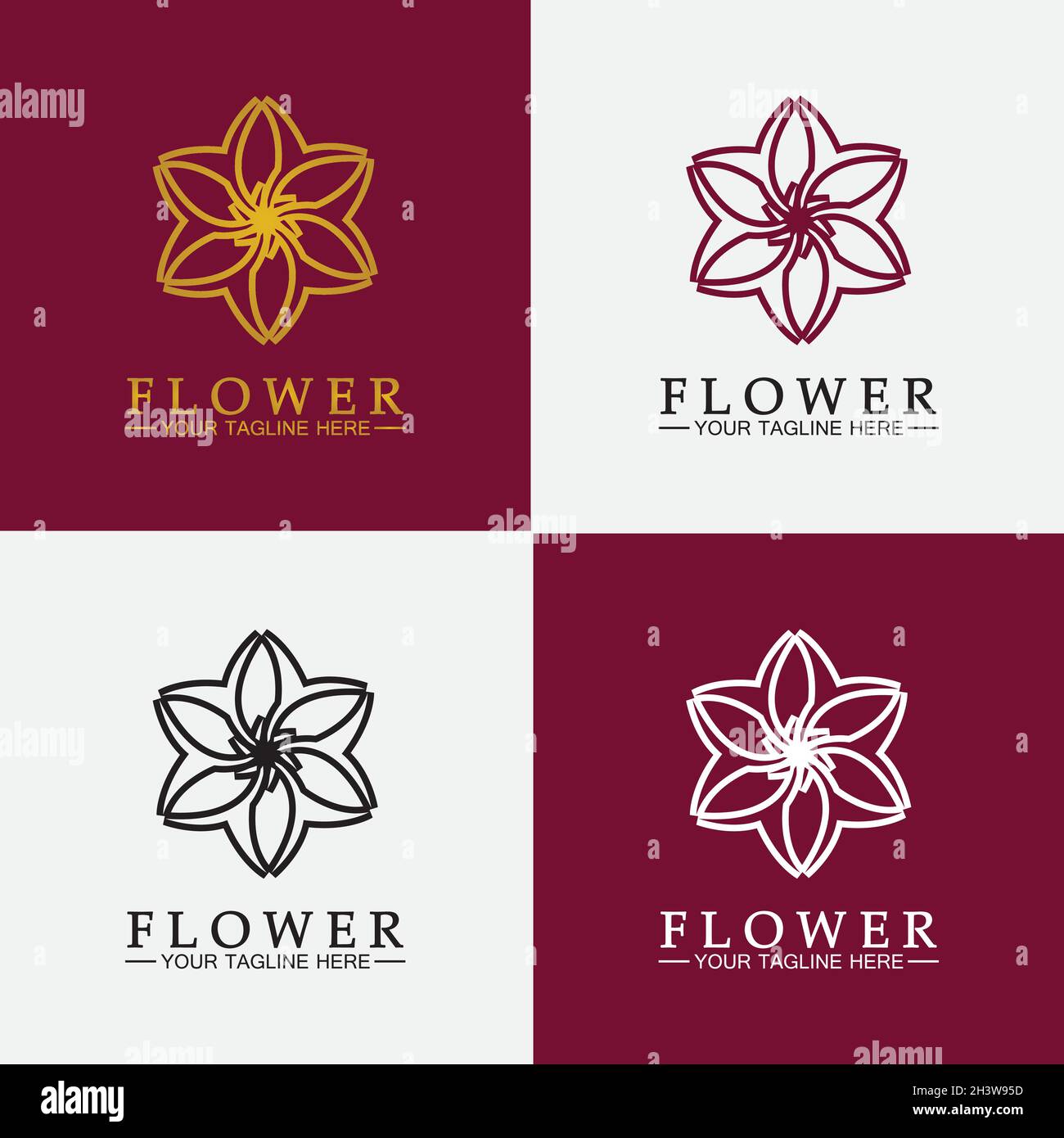 Flower logo vector illustration design template Stock Vector Image ...