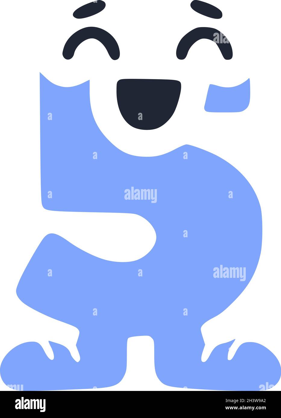 Number 5 funny character in sneakers isolated on white background Stock ...