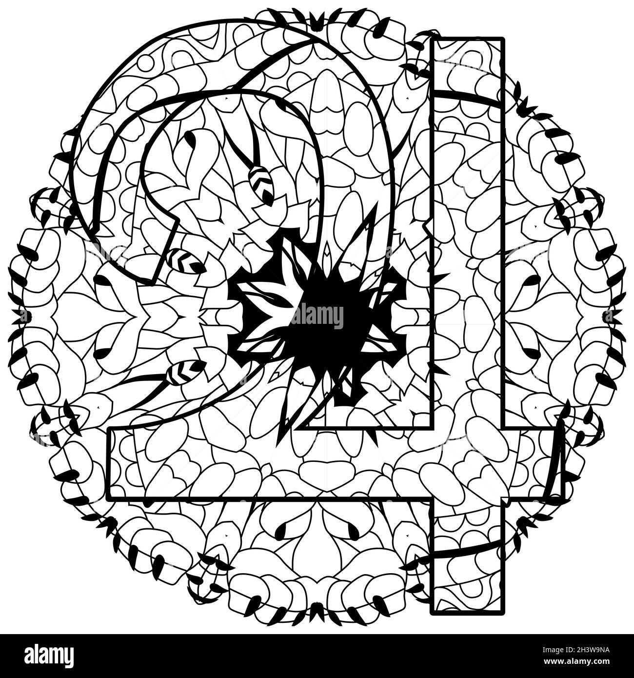 Neptune sign with mandala, astrology concept art. Tattoo design ...