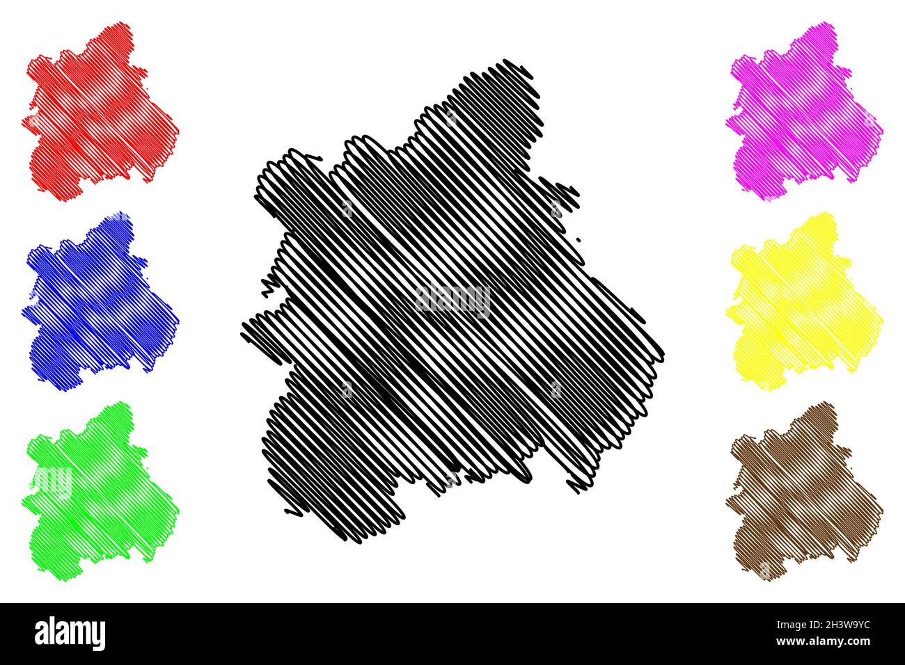 West Midlands Region (United Kingdom, Region of England) map vector ...