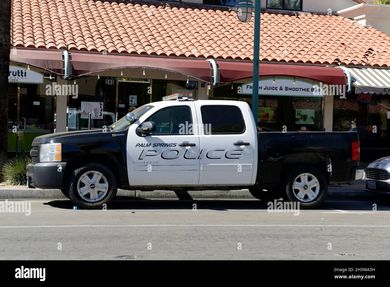 Pickup Truck of the Palm Springs CA Police Department parked on N Palm Canyon Dr Stock Photo - Alamy