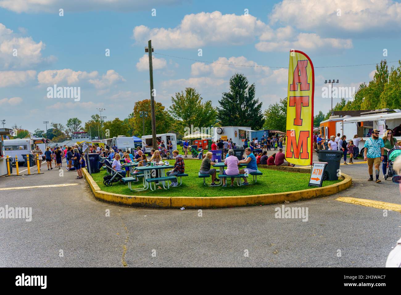 Manheim, PA, USA - October 8, 2021: People eating at the annual Manheim ...