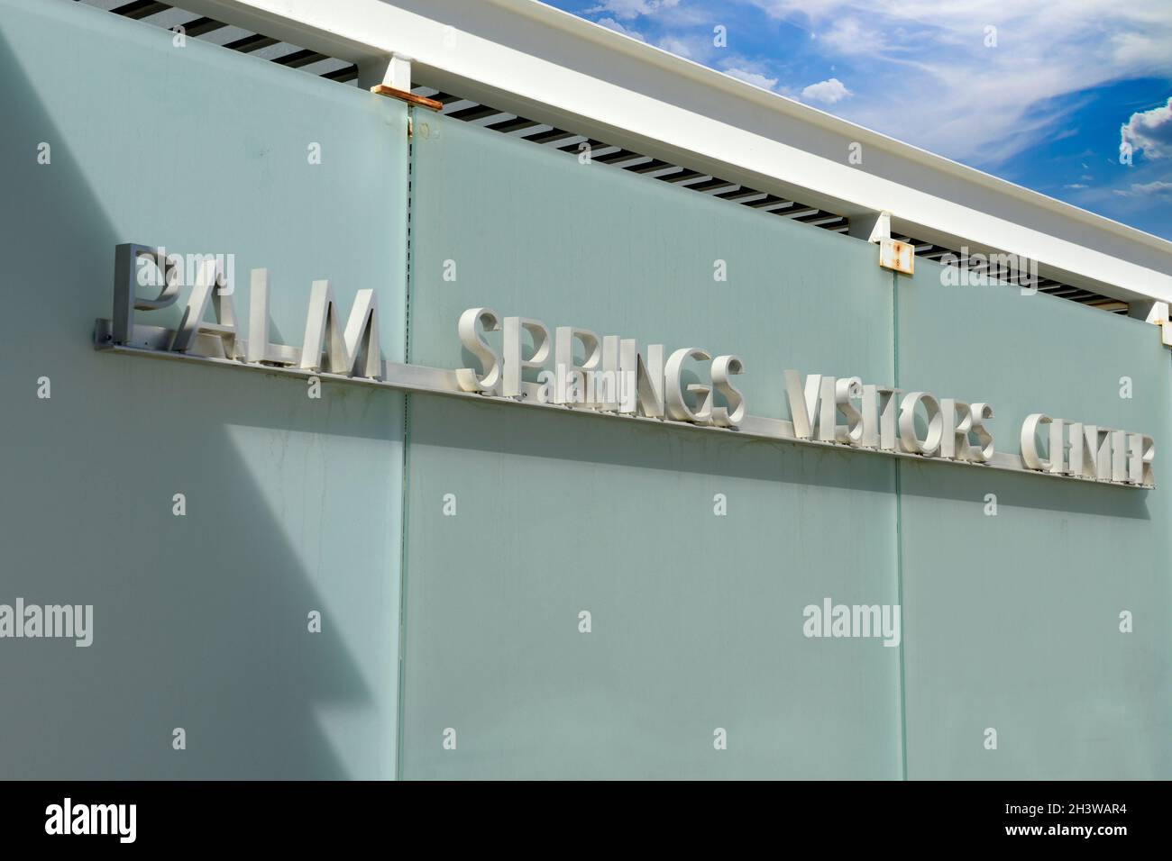 Palm Springs Visitor Center wall sign Stock Photo - Alamy