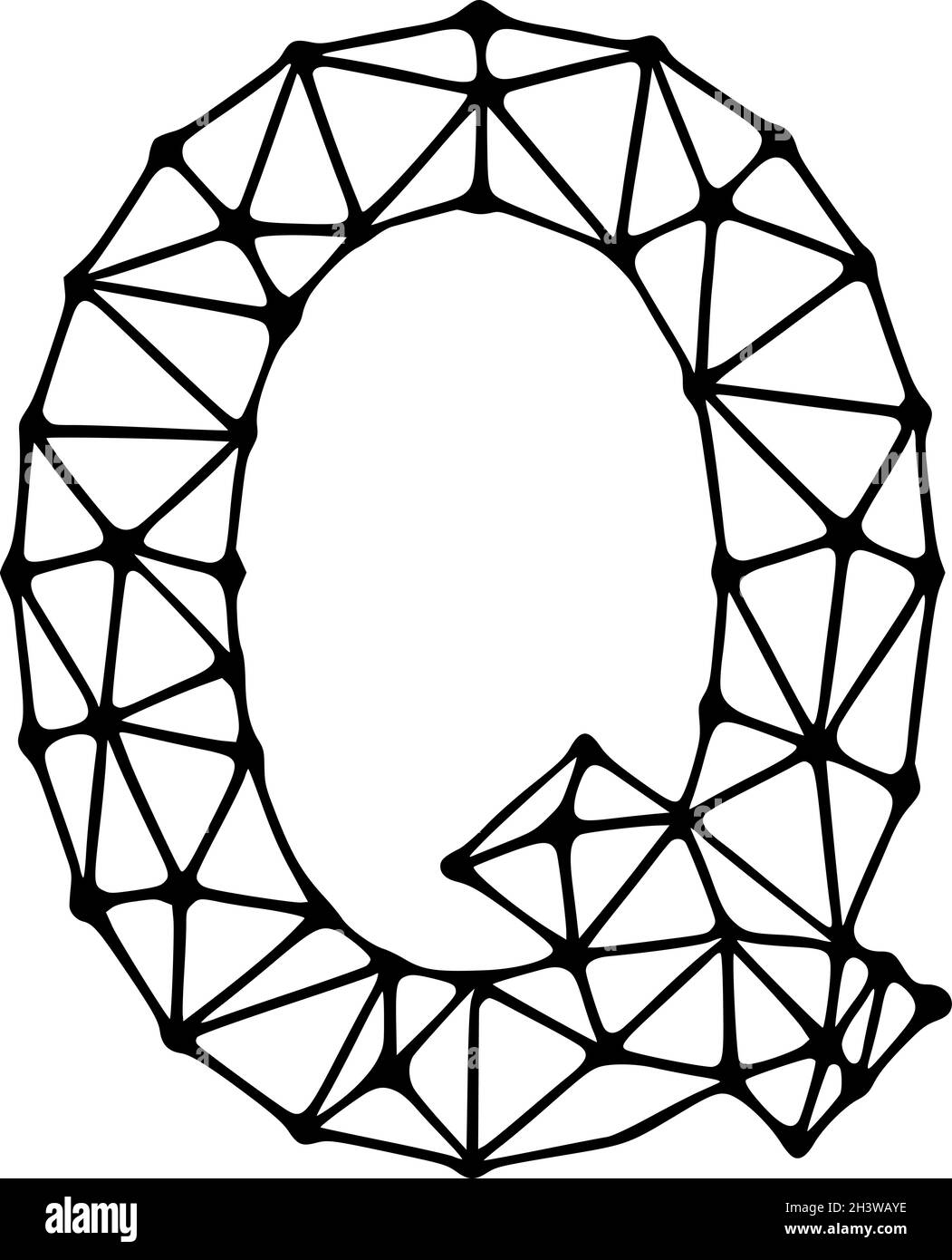 Letter q polygonal symbol, clip art isolated on white background Stock ...