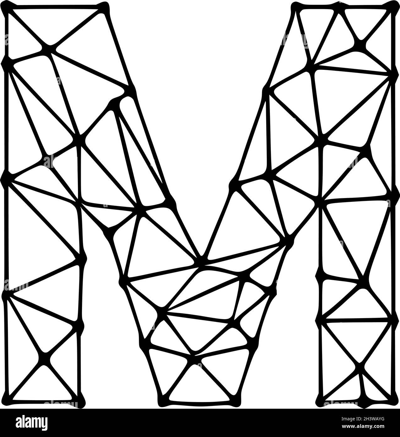 Letter m polygonal symbol, clip art isolated on white background Stock ...