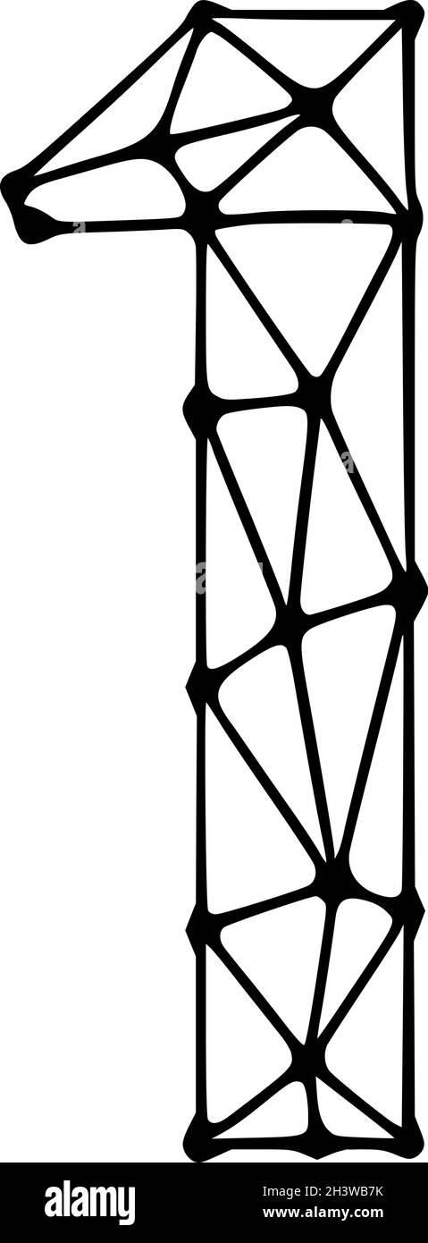Number 1 polygonal symbol, clip art isolated on white background Stock ...