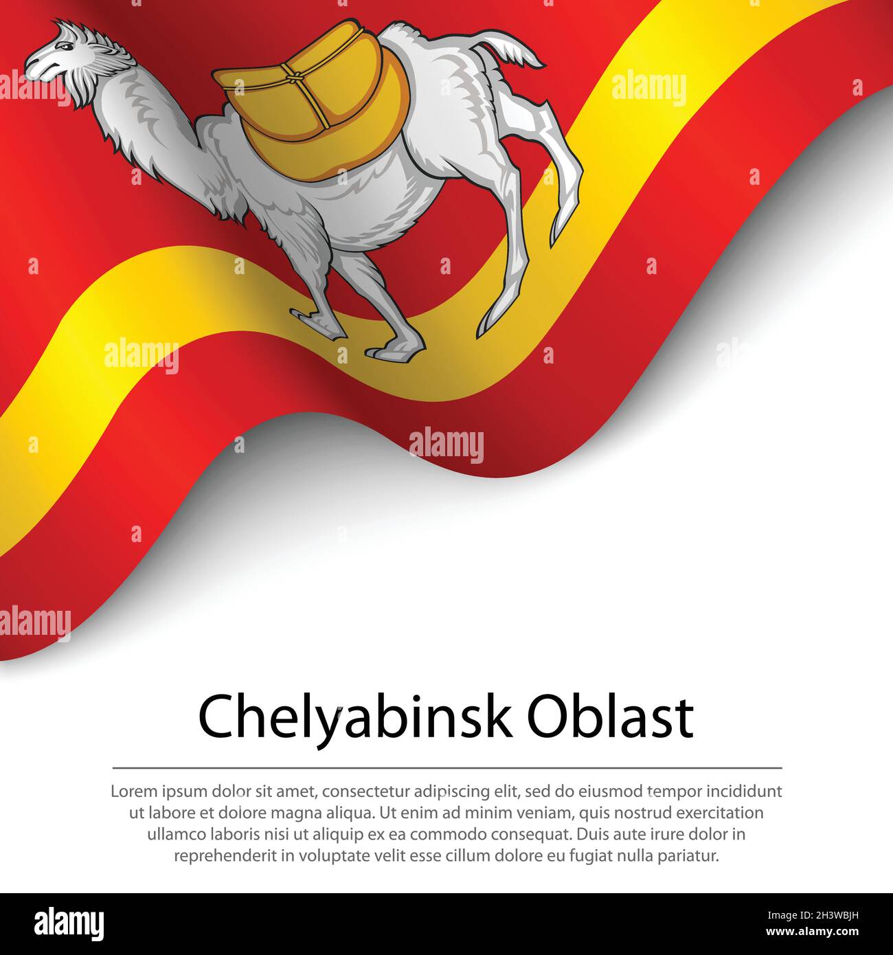 Waving flag of Chelyabinsk Oblast is a region of Russia on white ...
