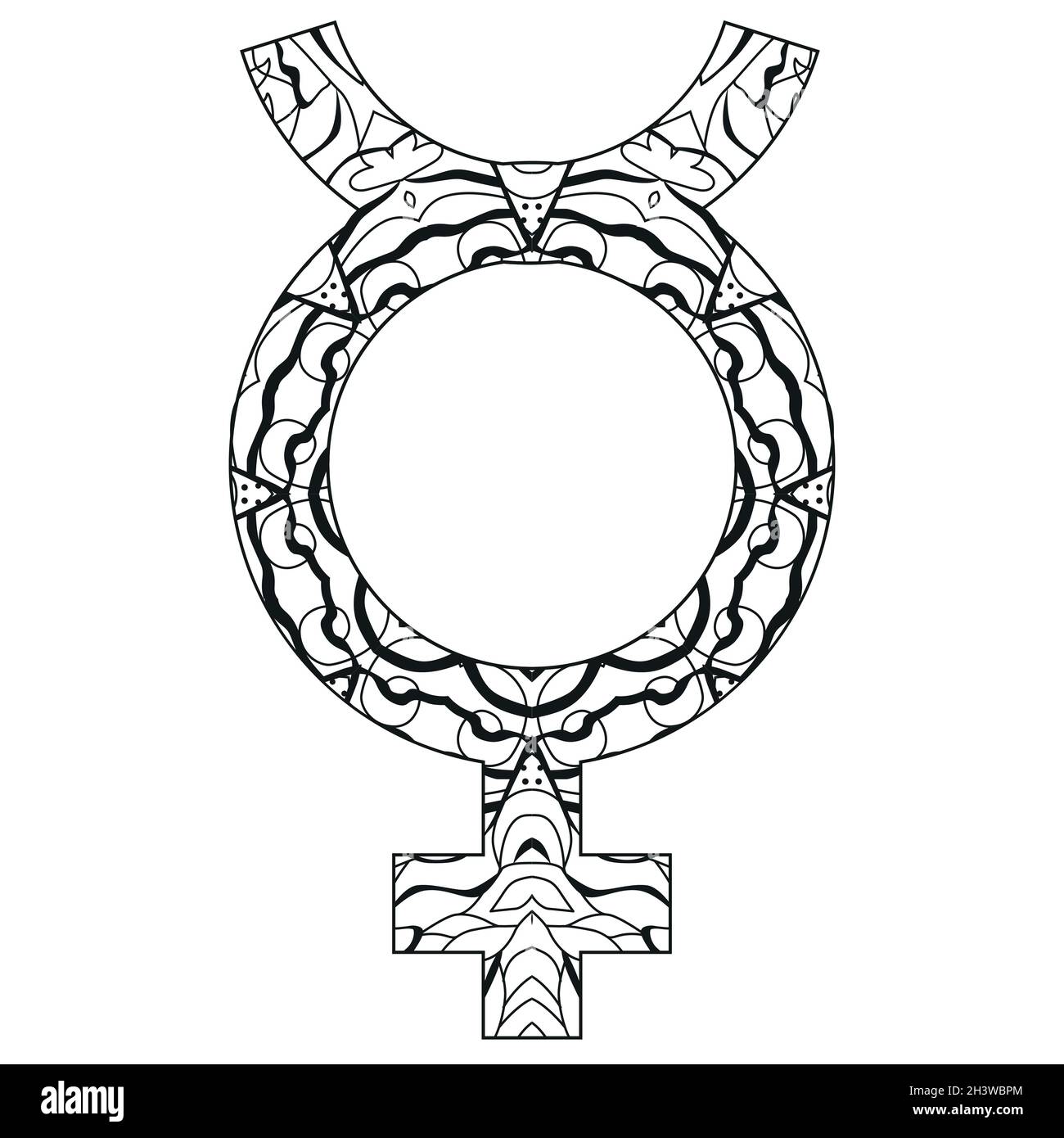 Mercury sign, astrology concept art. Tattoo design. Horoscope signs ...