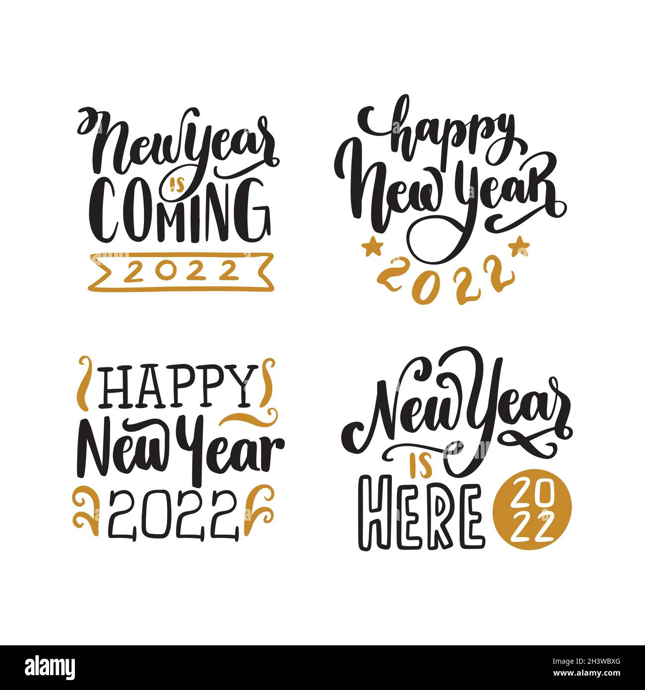 new year 2022 lettering collection vector design illustration Stock ...