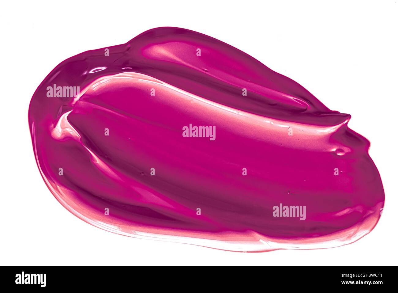 Purple beauty cosmetic texture isolated on white background, smudged ...
