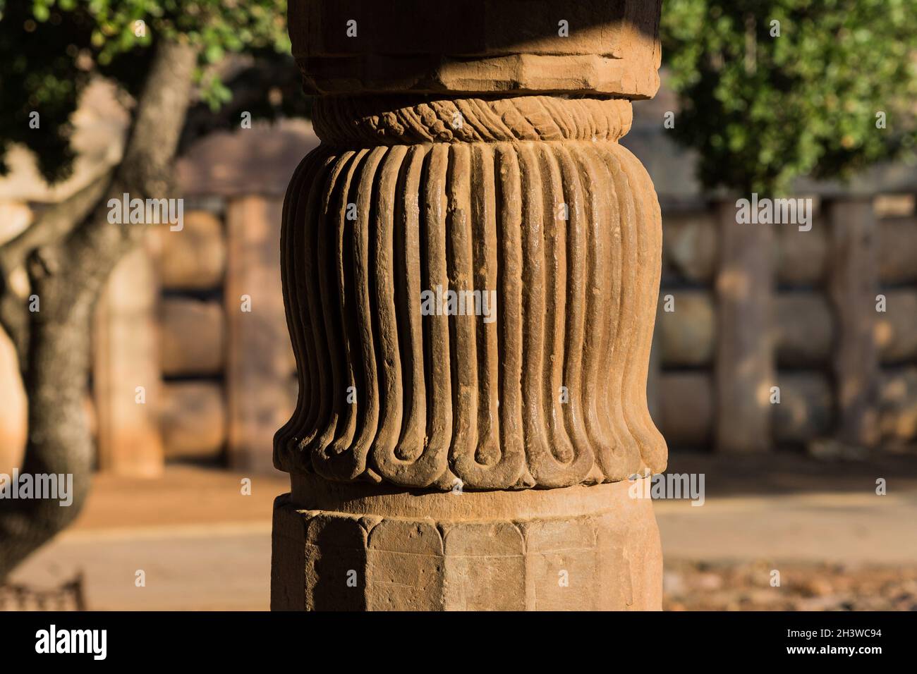 Pillar of Temple 17. Buddhist Monuments at Sanchi. Madhya Pradesh ...