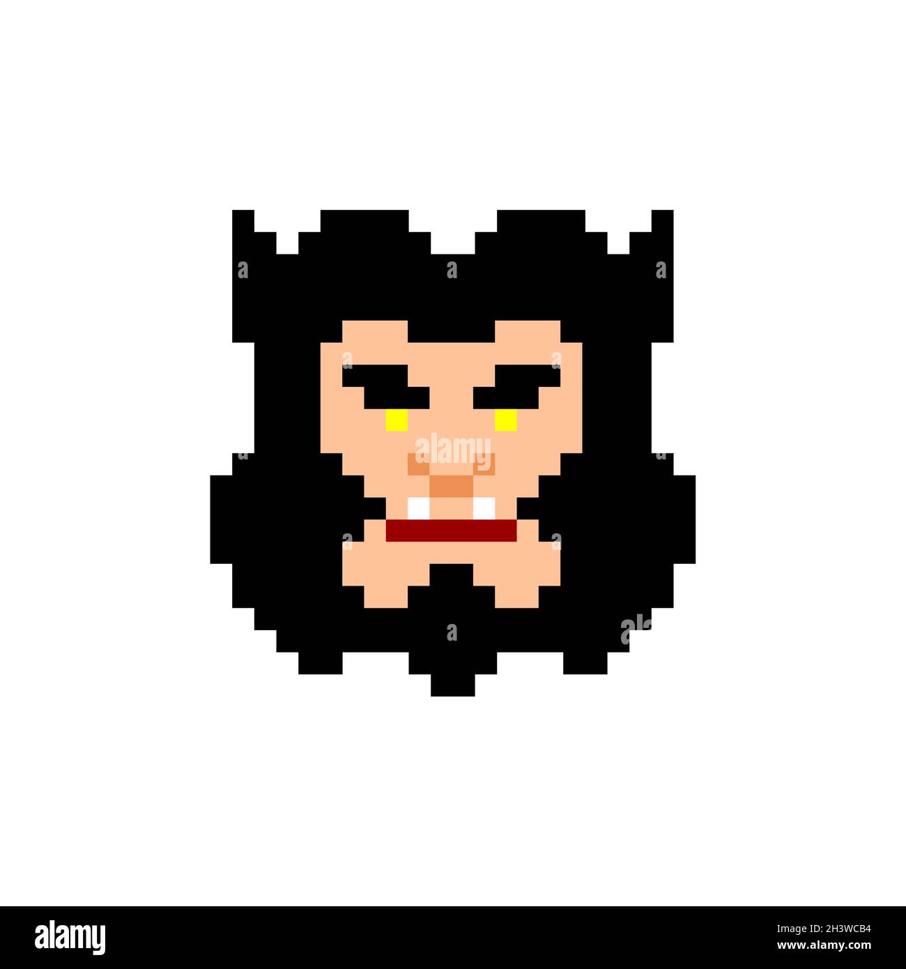 Werewolf pixel art. pixelated werwolf Monster. 8 bit wolfman ...