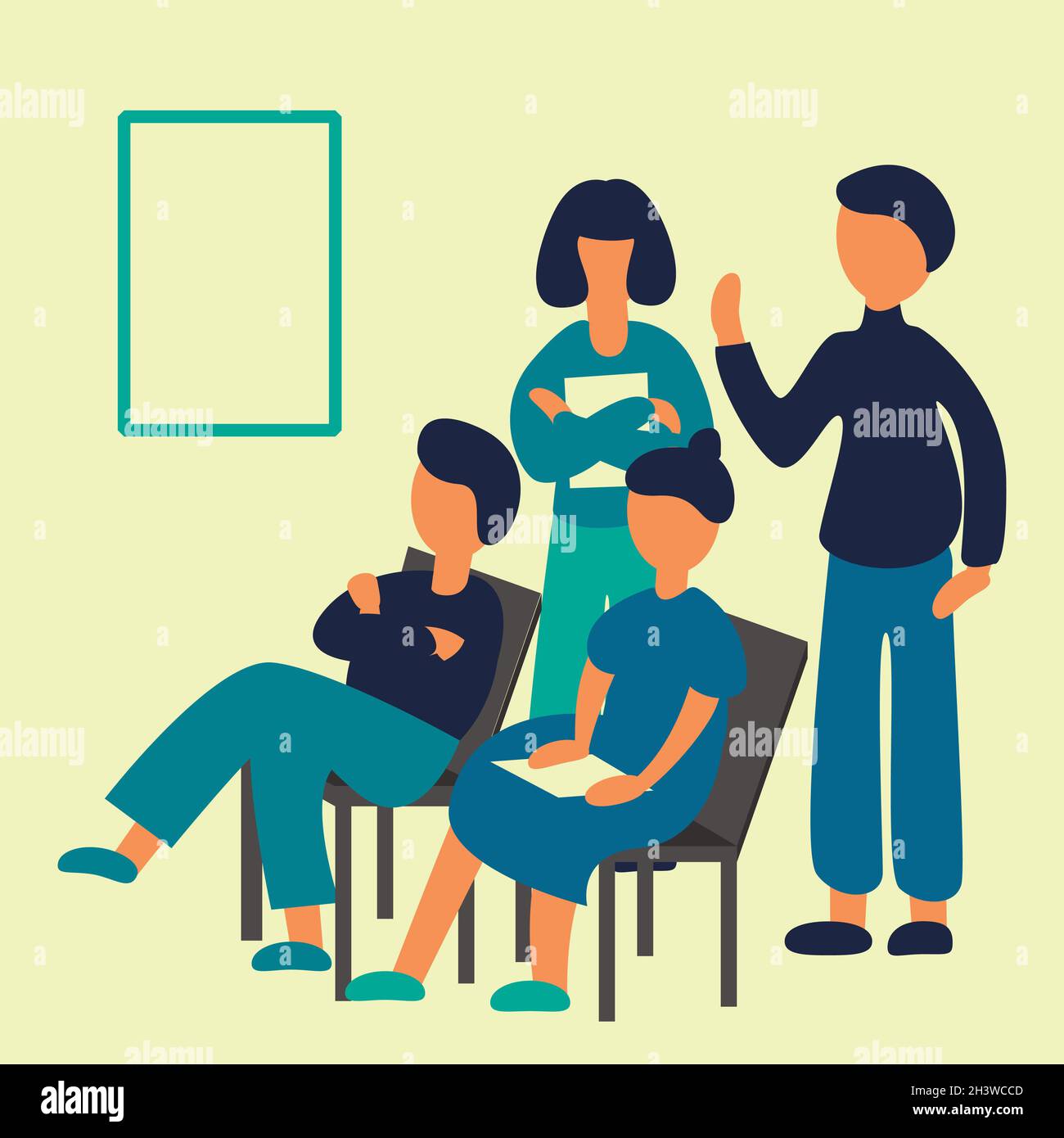 Business team meeting, discussion of working moments - Vector Stock ...