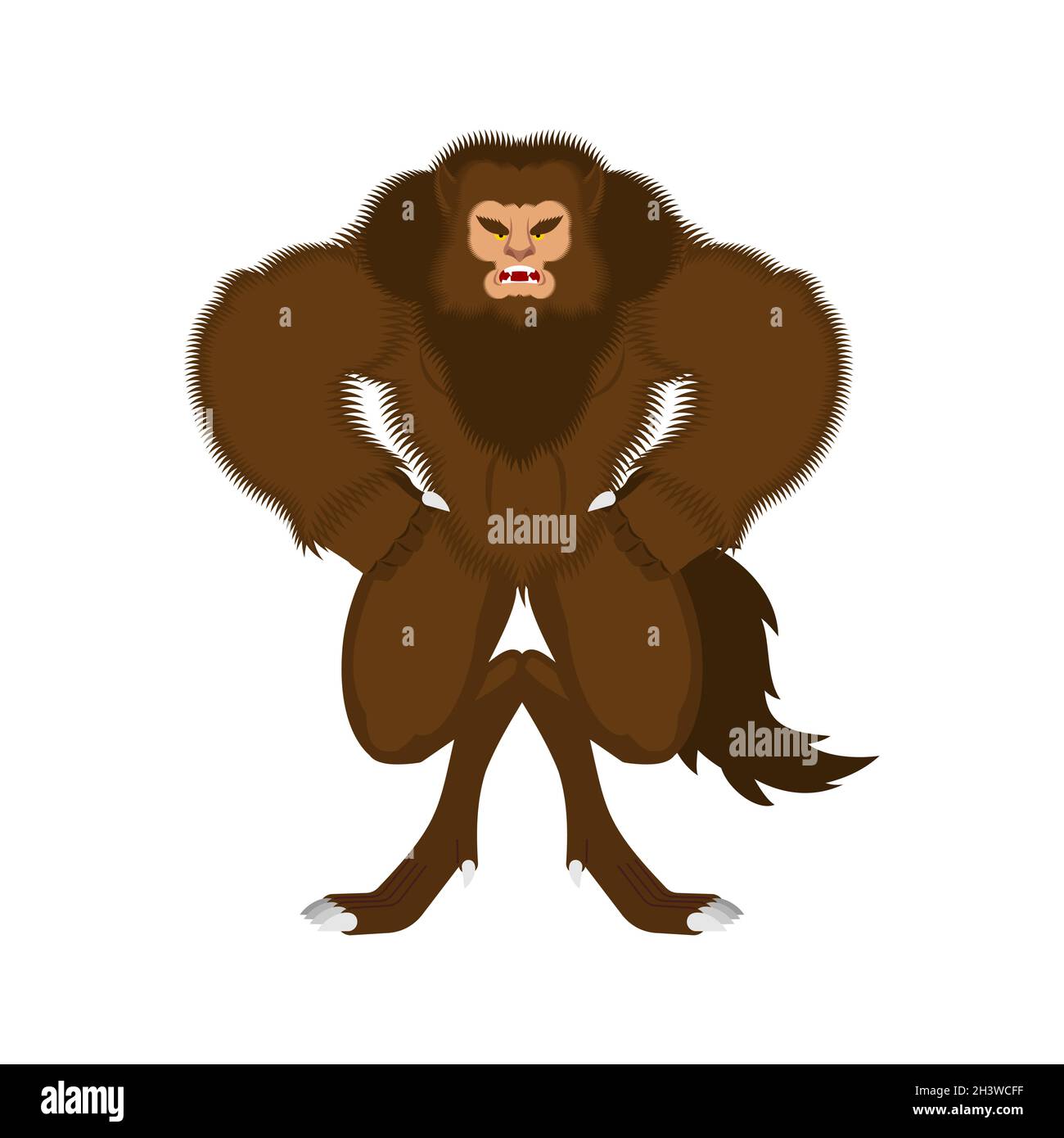 Werewolf isolated. werwolf Monster. wolfman monstrosity vector ...